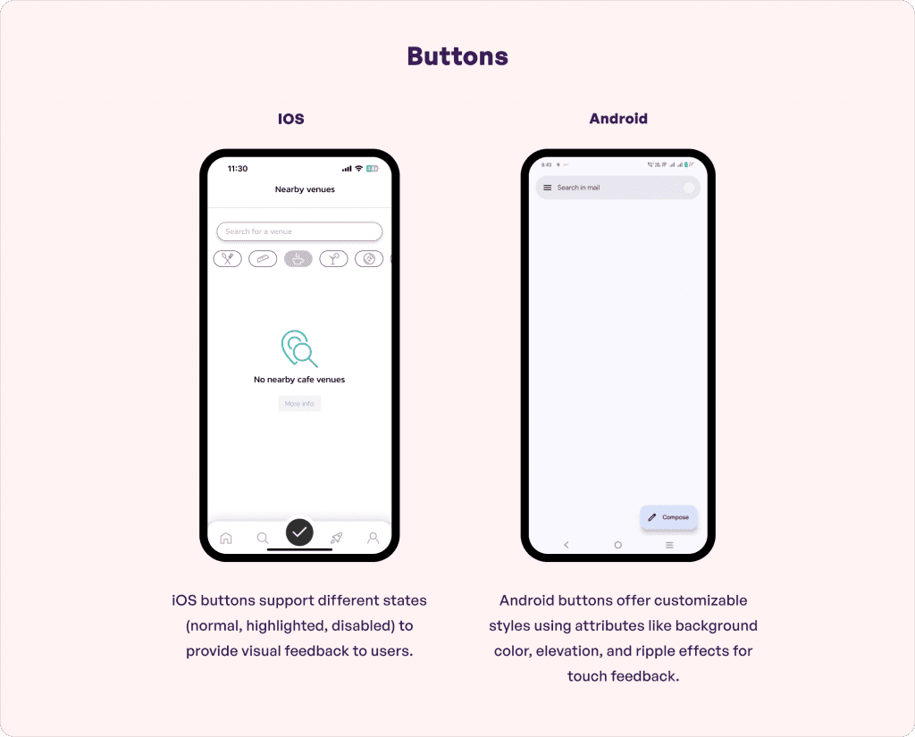 What is the difference between Android and iOS UI design?