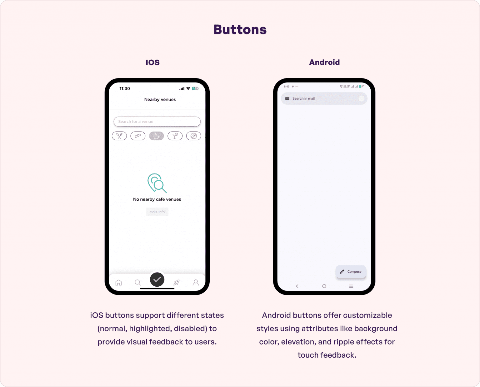 What is the difference between Android and iOS UI design?