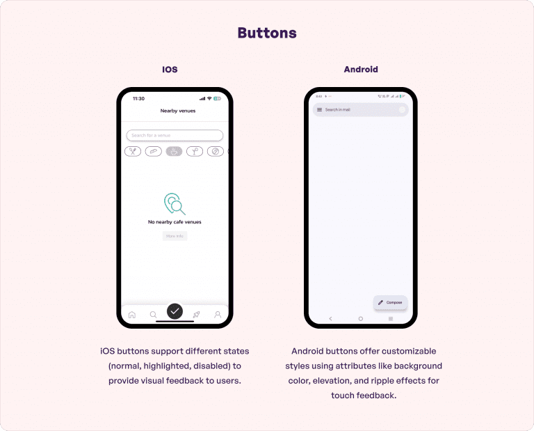 What is the difference between Android and iOS UI design?
