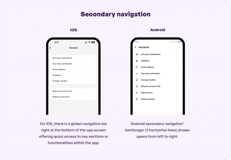 What is the difference between Android and iOS UI design?