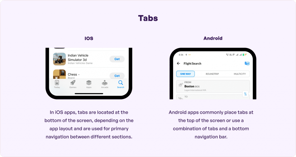 What is the difference between Android and iOS UI design?