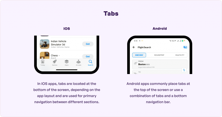 What is the difference between Android and iOS UI design?